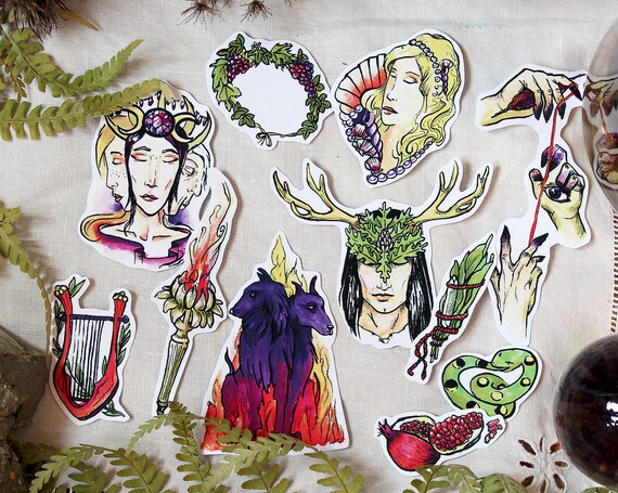 Mythology 11 Stickers Set Pack Bundle Gods Godesses Magic Bujo | Etsy