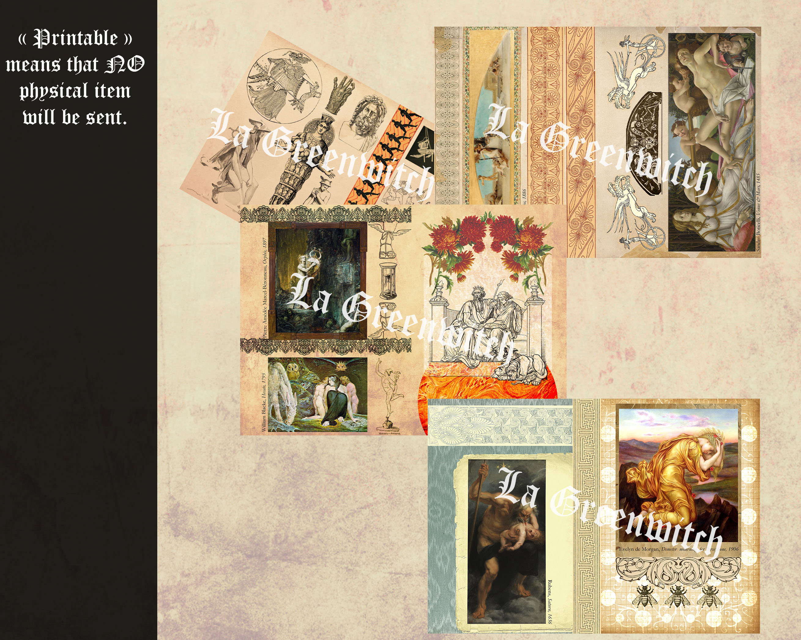 Printable Greek Mythology I Art History Based Kit Set Junk - Etsy