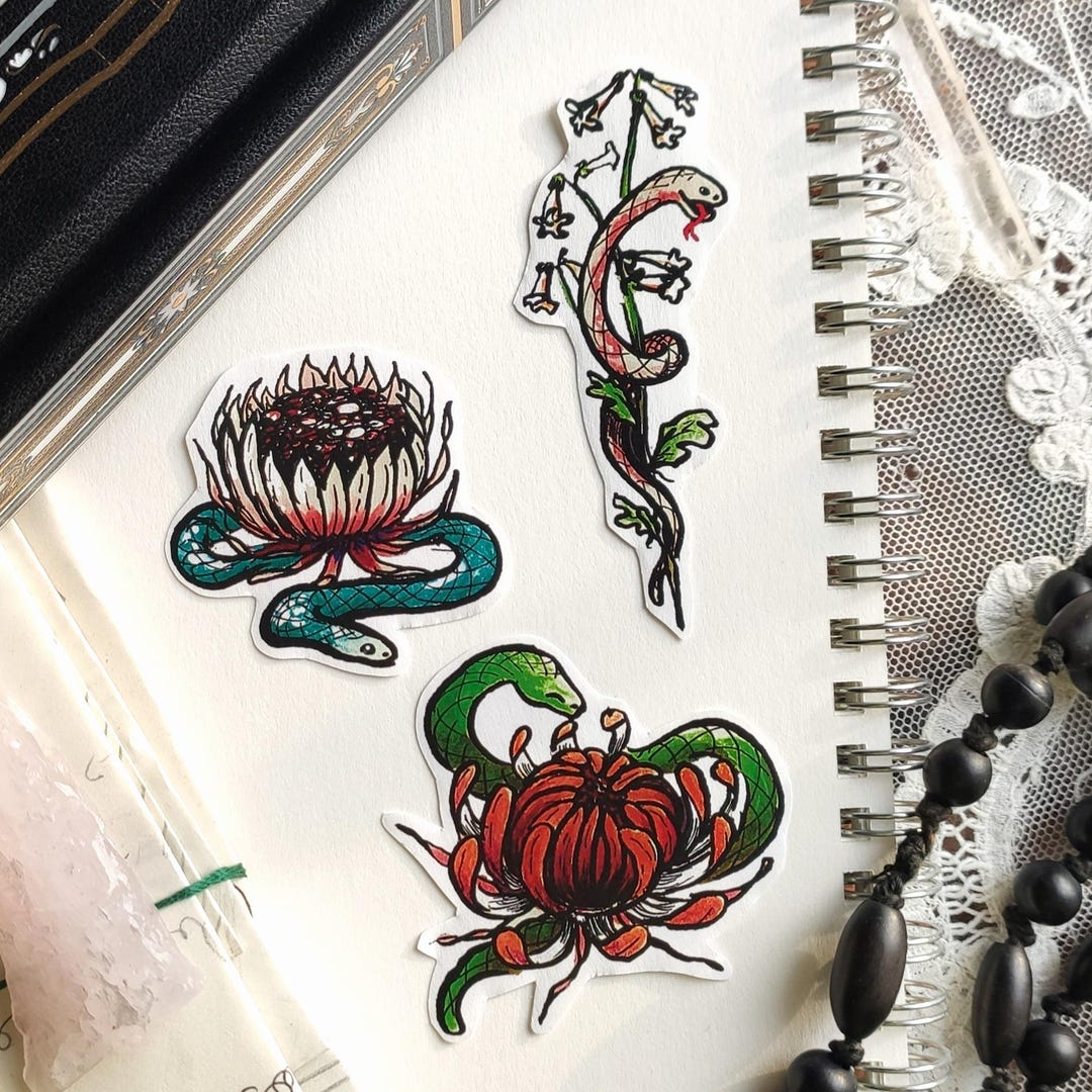 Set Stickers "snakes" Bujo Bullet Journal Grimoire Wicca Witchcraft ...