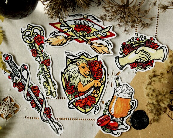 Stickers Set LION HOUSE bujo bullet journal grimoire witchy pack bundle ...