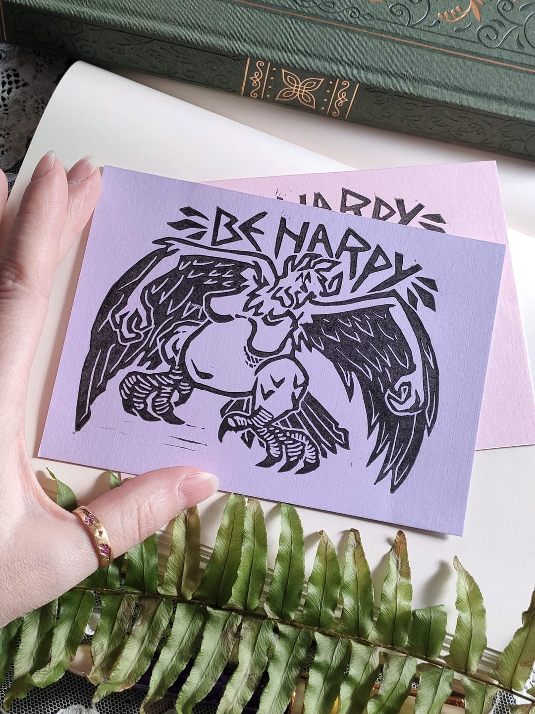 Be Harpy, the Feminist Harpy. A6 Linocut Postcard Print. Medieval ...