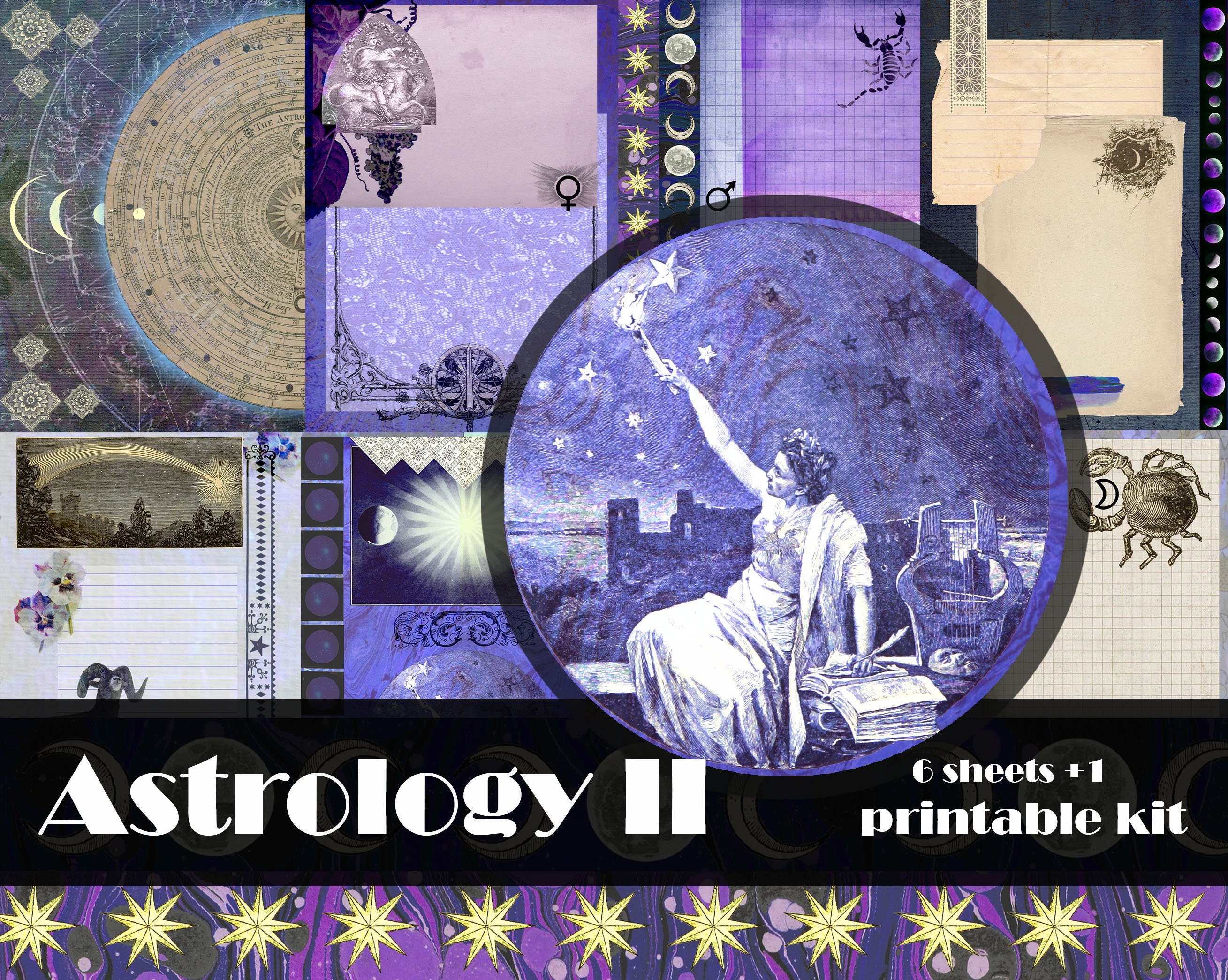 Printable Astrology II - Kit Set Junk Journal Bullet Bujo Planner ...