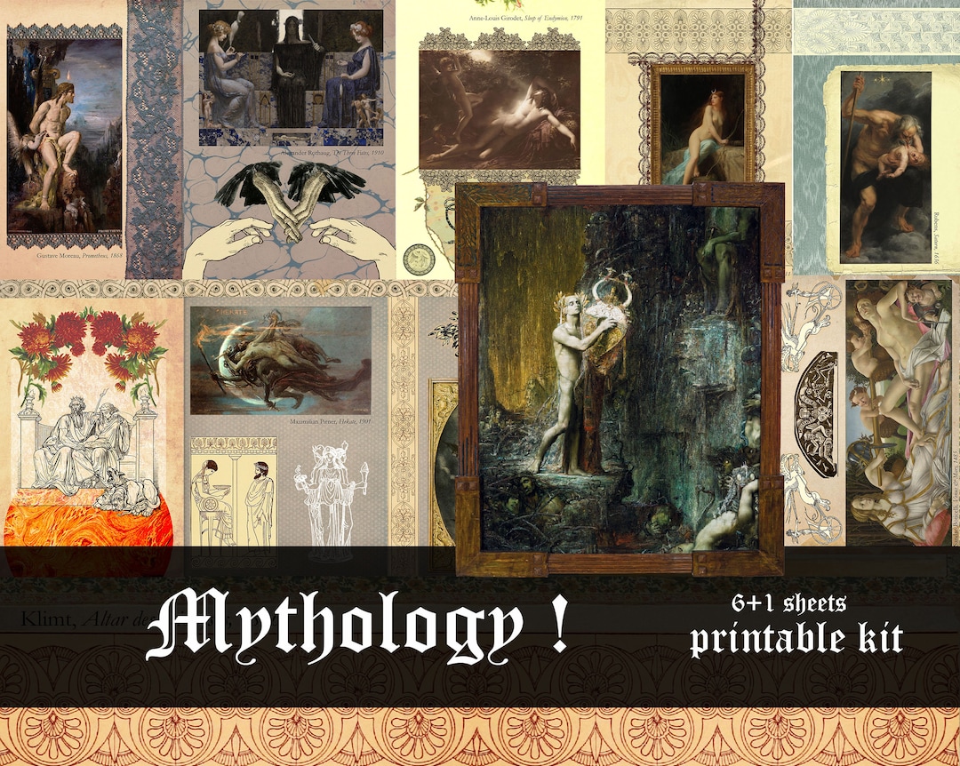 Printable Greek Mythology I - Art History Based Kit Set Junk Journal ...