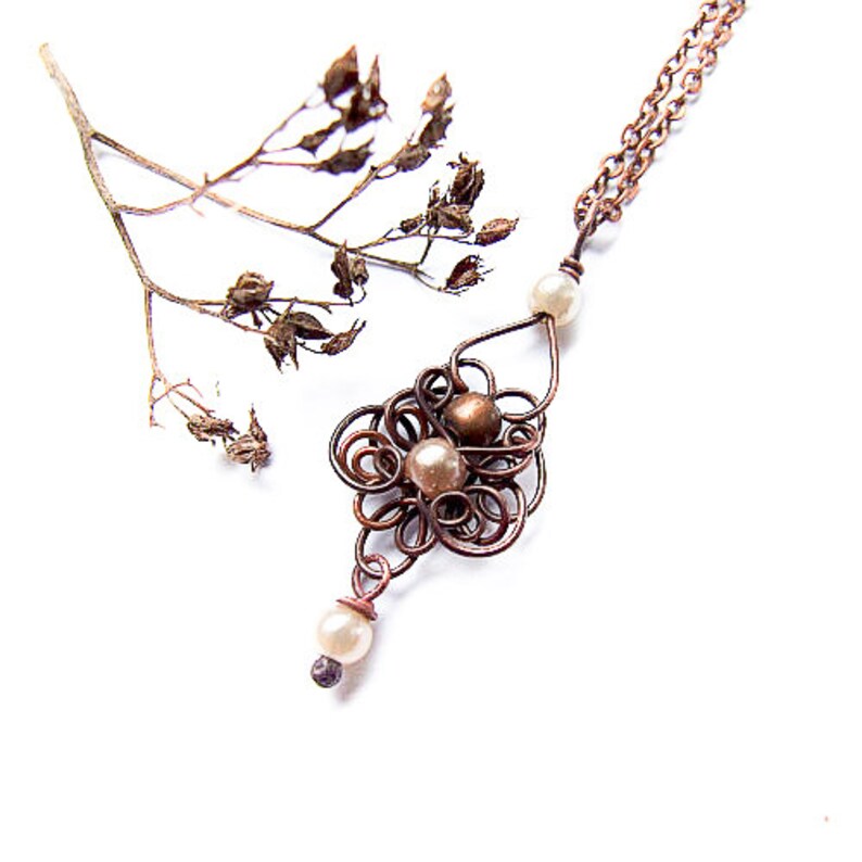 Autumn Pearl Tutorial Jewelry Tutorial Pendant Pattern Wire - Etsy