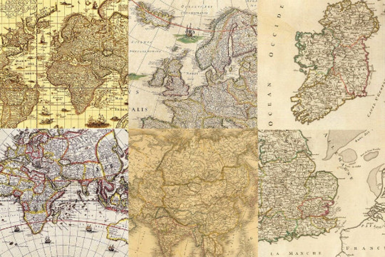 Old Maps Digital Papers Vintage Maps Backgrounds Old Maps | Etsy