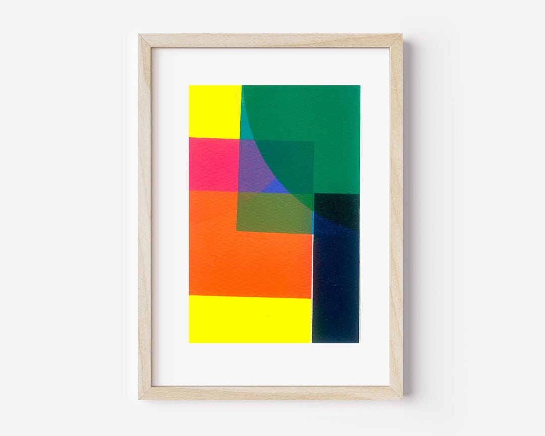 A5 Unique Screen Print - Abstract Shapes - Etsy
