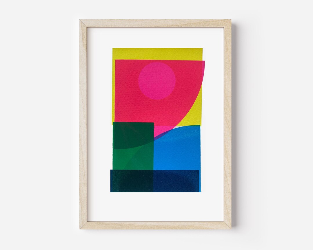 A5 Unique Screen Print - Abstract Shapes - Etsy