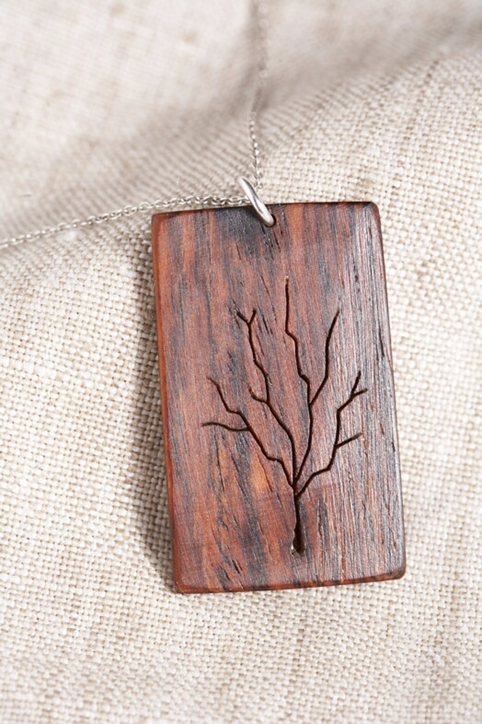 Wooden Tree Pendant - Etsy Canada
