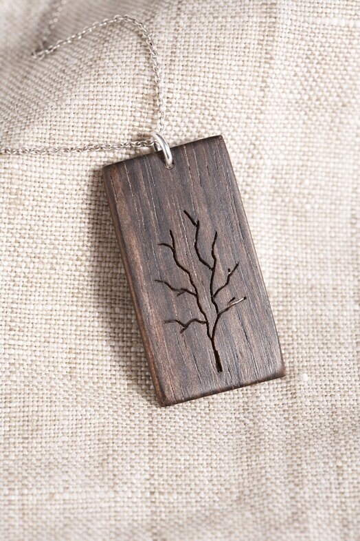 Wooden Tree Pendant - Etsy Canada