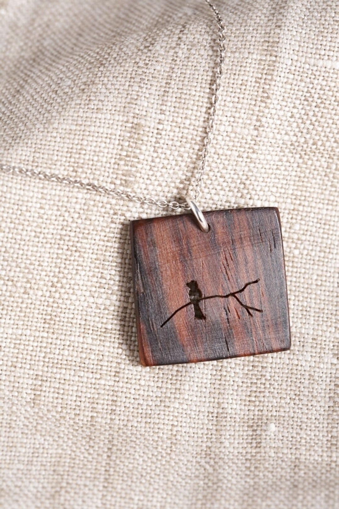 Wooden Bird Pendant - Etsy