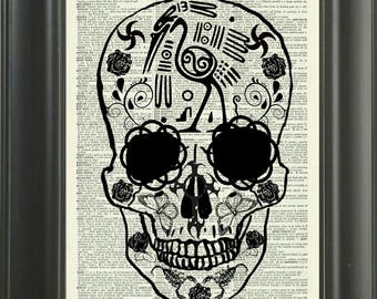 Skull Dictionary Art | Etsy