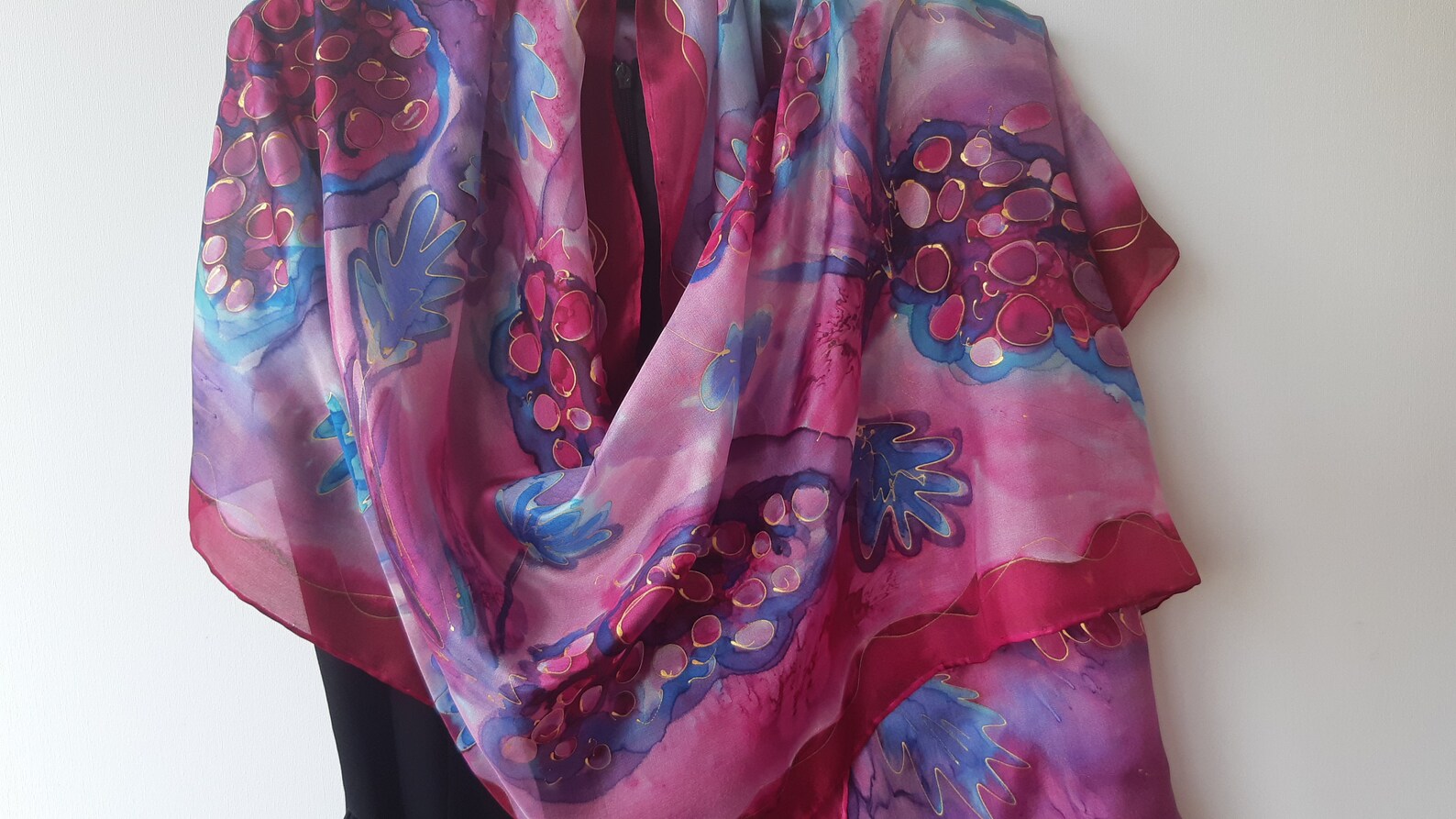 Grapes Hand Painted Silk Scarf for Ladies. Silk Art. Fruit - Etsy