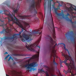 Grapes Hand Painted Silk Scarf for Ladies. Silk Art. Fruit Scarf ...