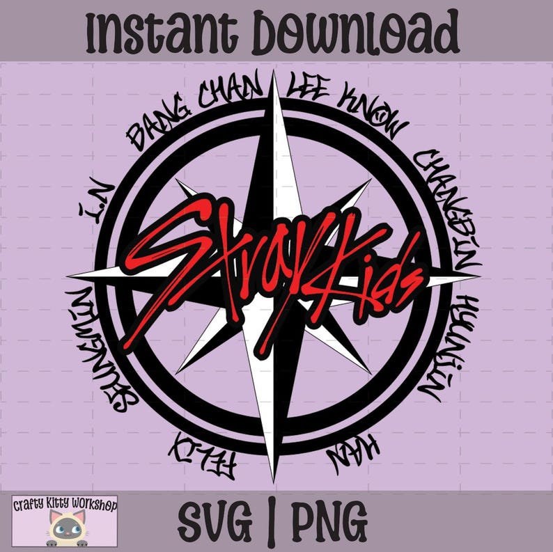 Stray Kids SKZ Compass With Member's Names SVG, PNG File - Etsy