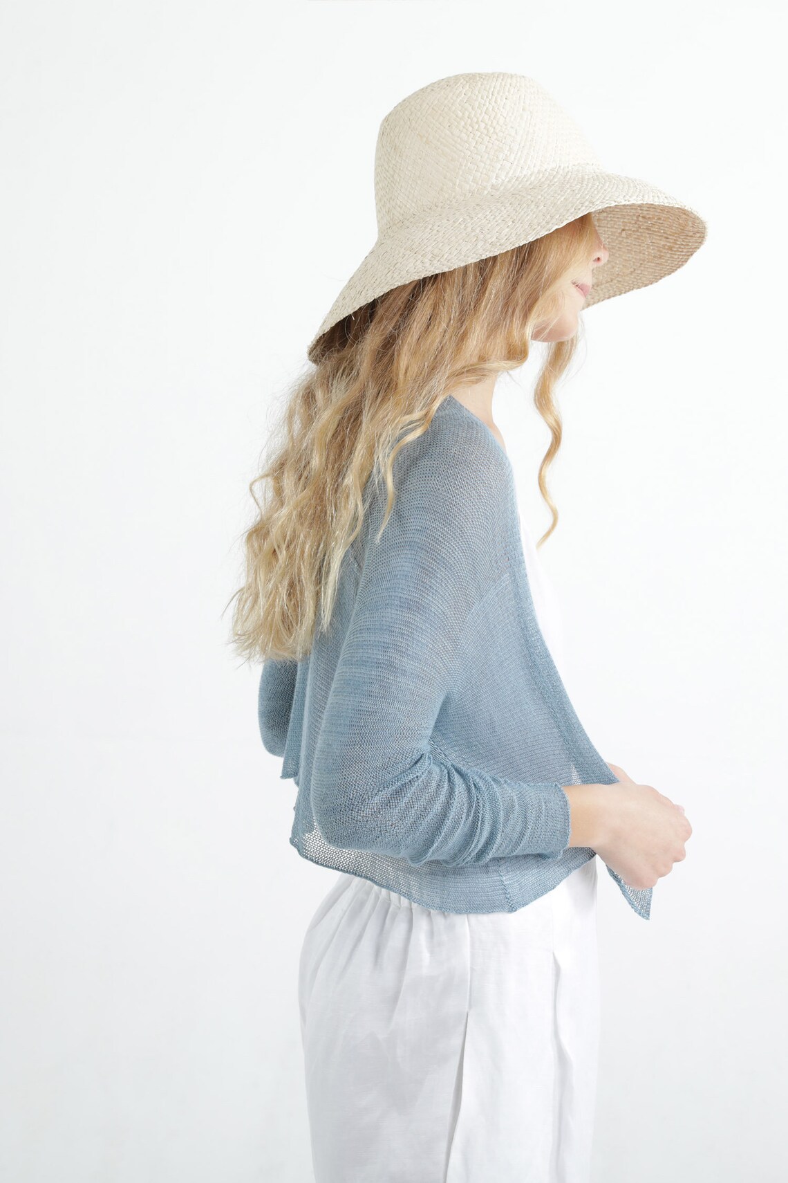 Light Sky Blue Cardigan Bolero Shrug Open Cardigan Wrap - Etsy