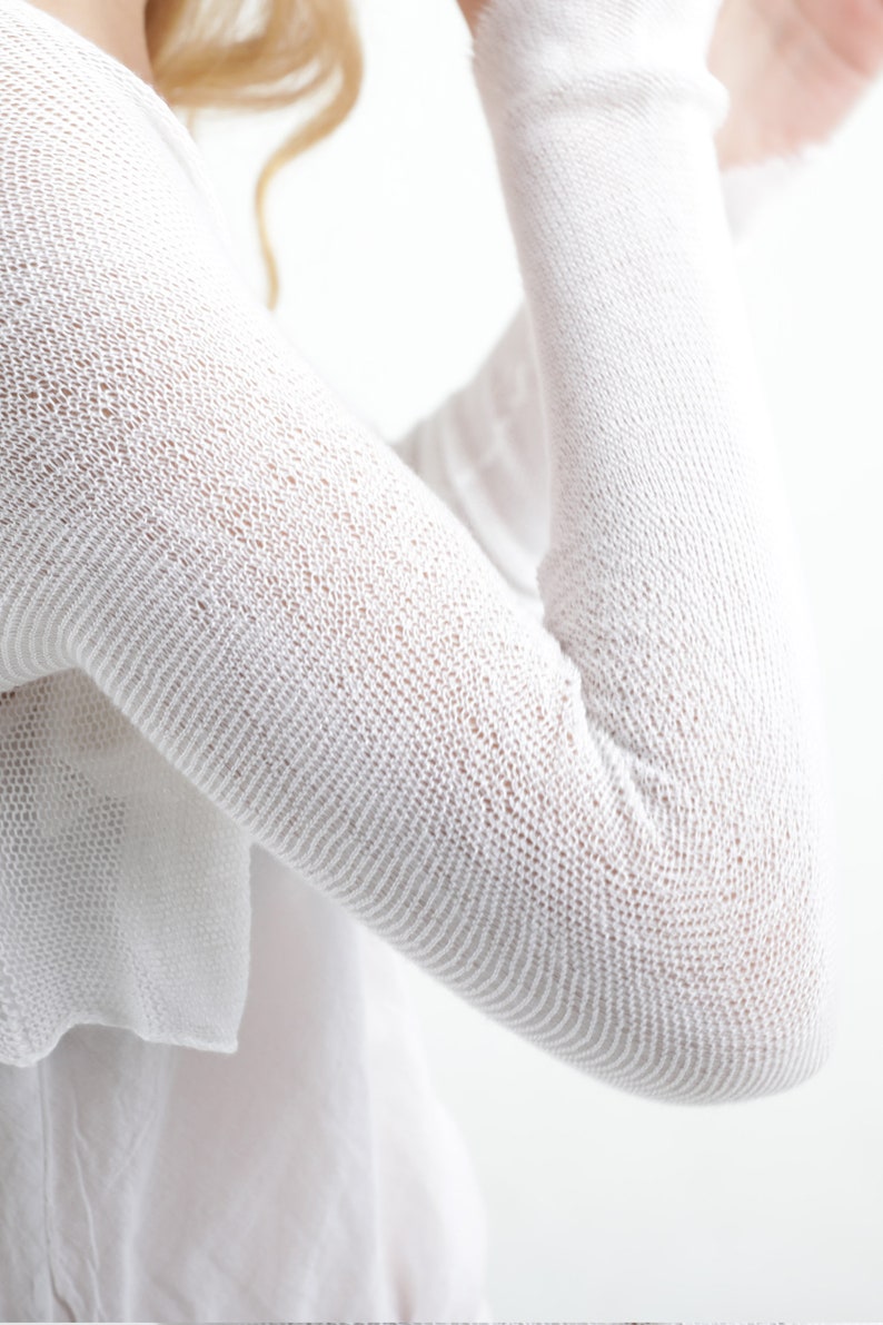 White Sheer Bridal Cardigan Wedding Cardigan Hand Knit - Etsy