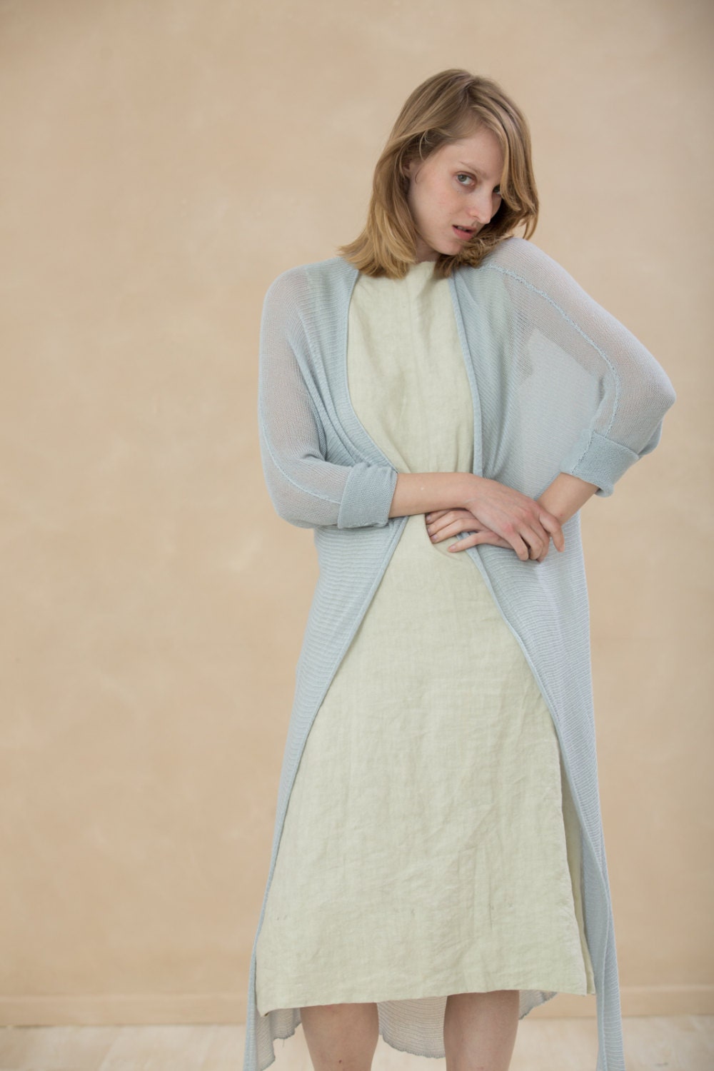 Light Blue Long Cardigan Hand Knitting Cardigan Oversized - Etsy