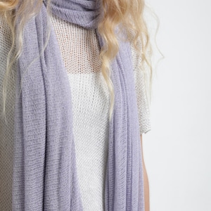 Flowy Lavender Shawl Wrap Long Soft Eyelet Scarf Delicate | Etsy