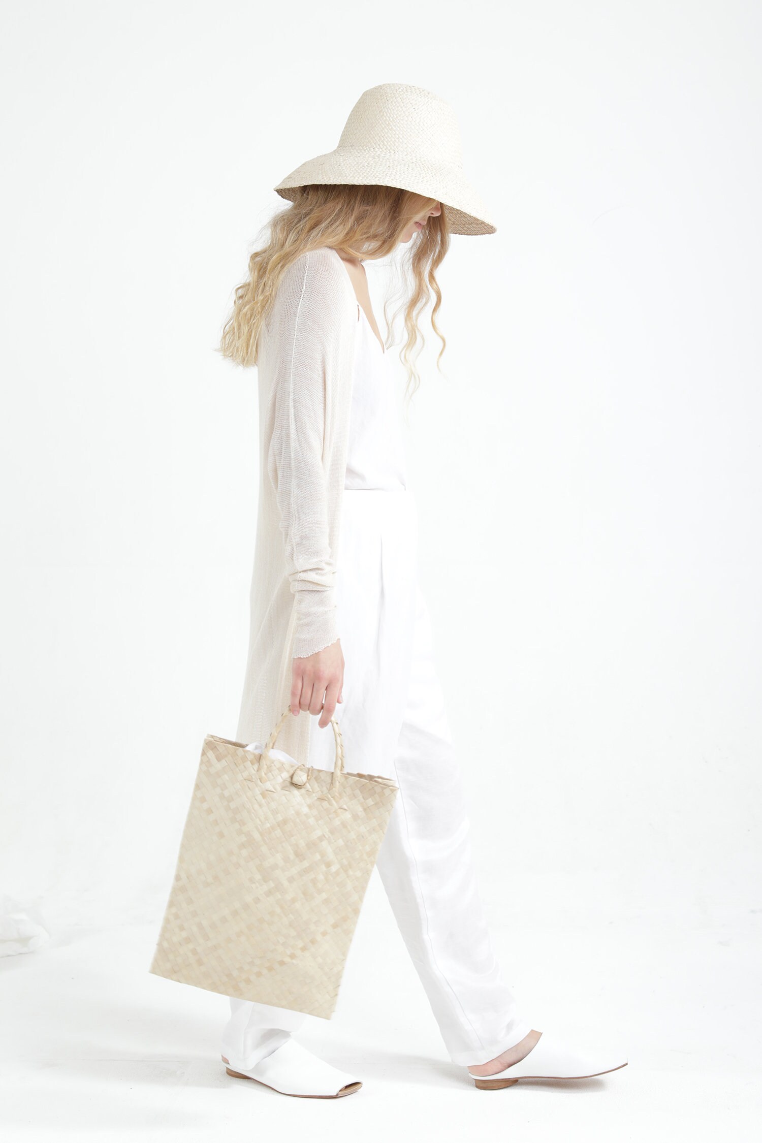 White Long-line Hand Knit Cardigan Long Sleeve Light | Etsy