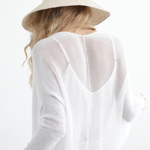 White Sheer Bridal Cardigan Wedding Cardigan Hand Knit - Etsy