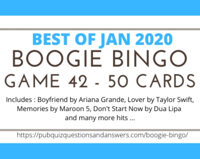 - 100 Tickets Boogie Bingo Music Bingo Game 75 Instant Delivery Made In ...