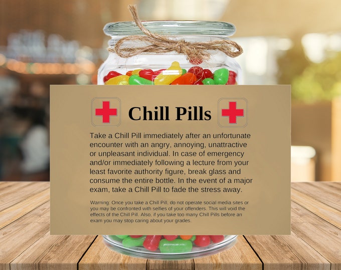 Chill Pill Gifts Students Printable Gifts - Etsy
