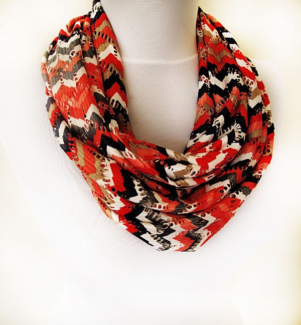 Jersey Aztec Loop Scarf Multi Color Infinity Scarf Scarves - Etsy