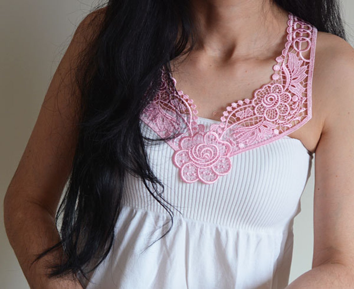 Pink Lace Collar Necklace Vintage İnspired Lace Necklace - Etsy