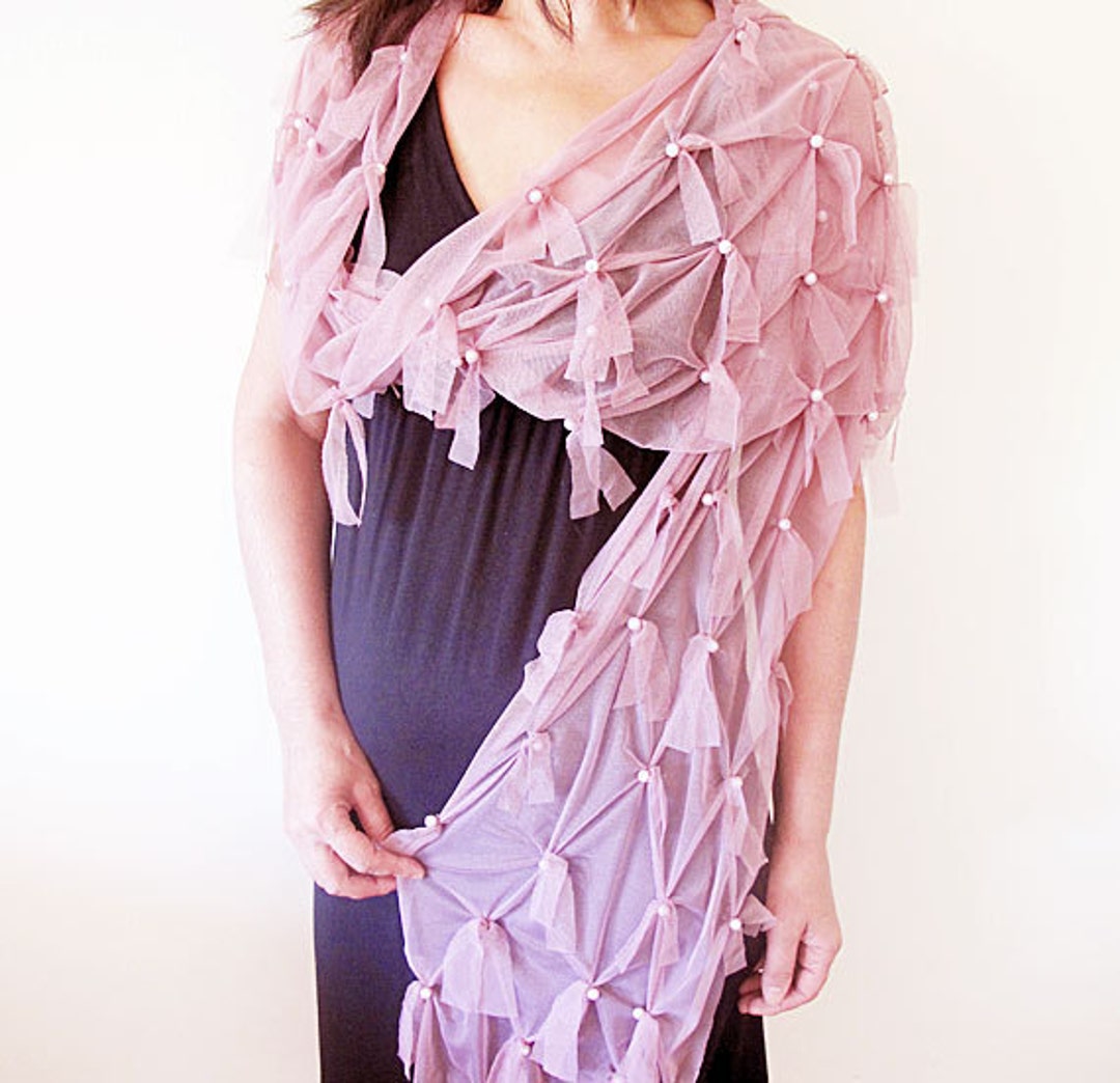Scarves for Women, Tulle Lilac Color Boho Oversize Scarf, Lace Scarf ...