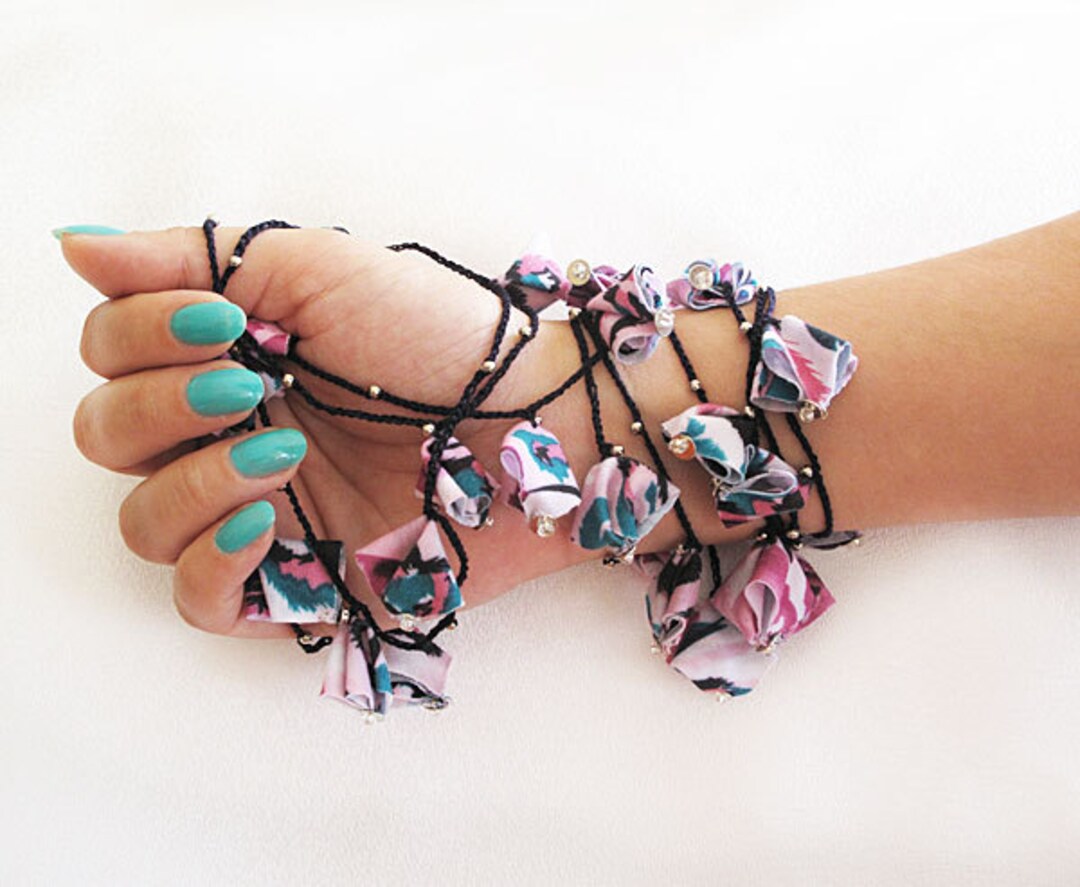 Gypsy Crochet Necklace, Multi Colors Boho Jewelry Accessories, Gift for ...