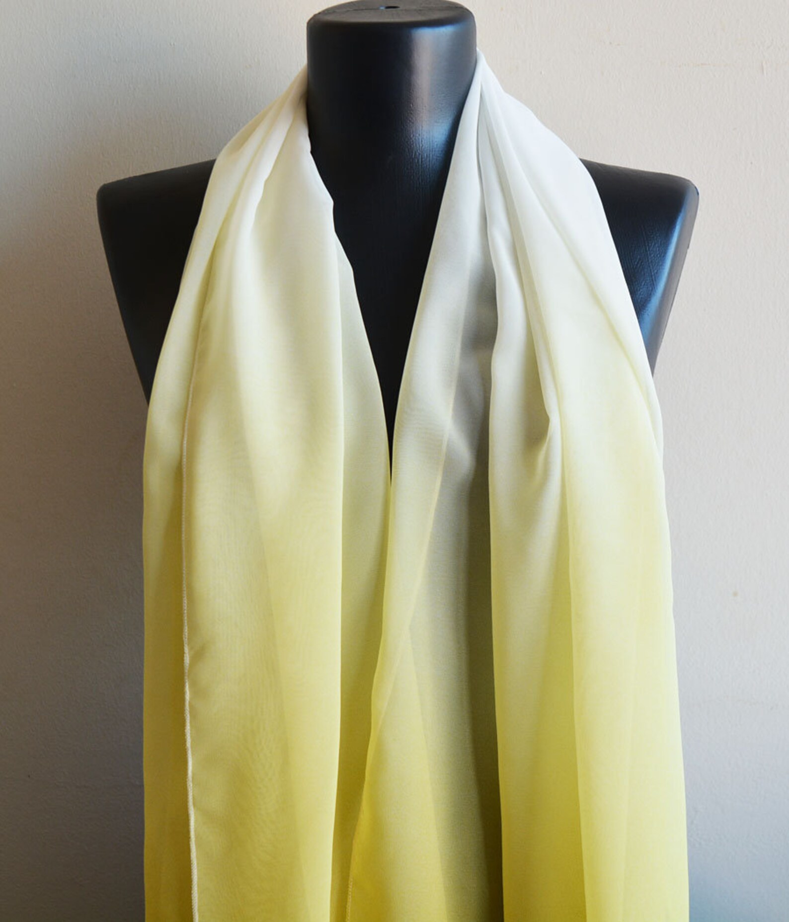 Yellow Silk Scarf, Rectangular Neck Scarf, for Women, Long Scarf, Scarf ...