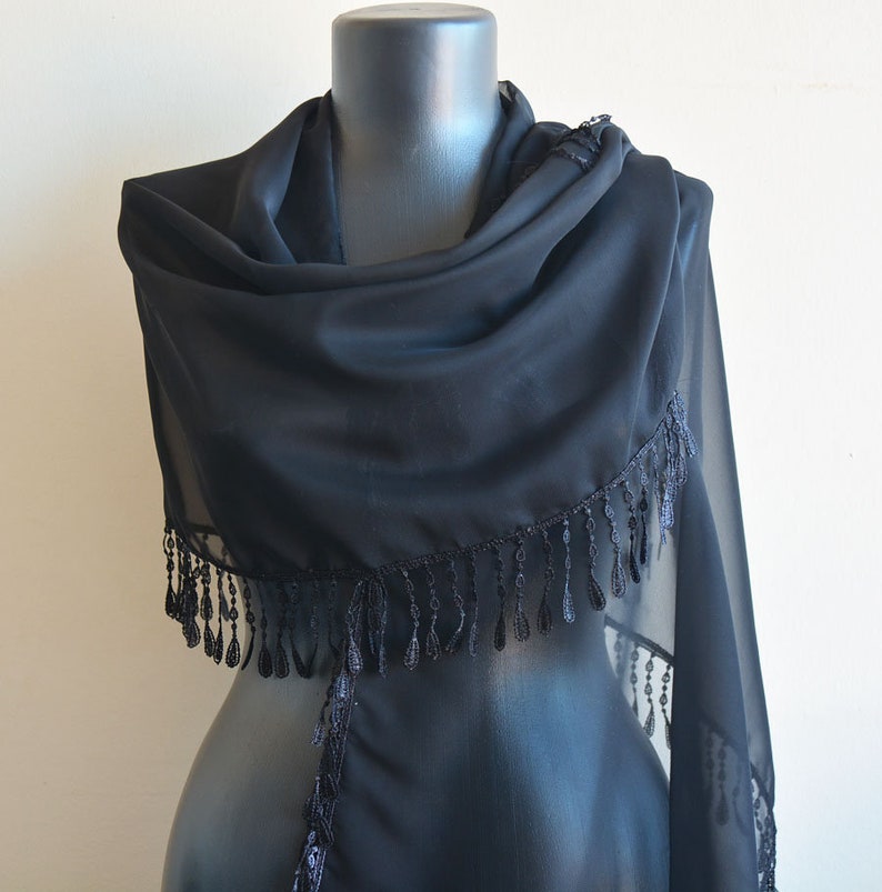 Black Chiffon Shawl Chiffon Shoulder Wrap Prom Shawl - Etsy