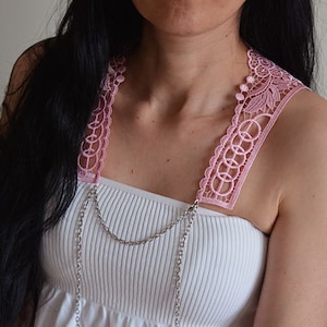 Pink Lace Collar Necklace Vintage İnspired Lace Necklace - Etsy