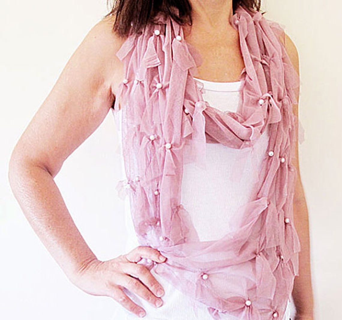 Scarves for Women, Tulle Lilac Color Boho Oversize Scarf, Lace Scarf ...