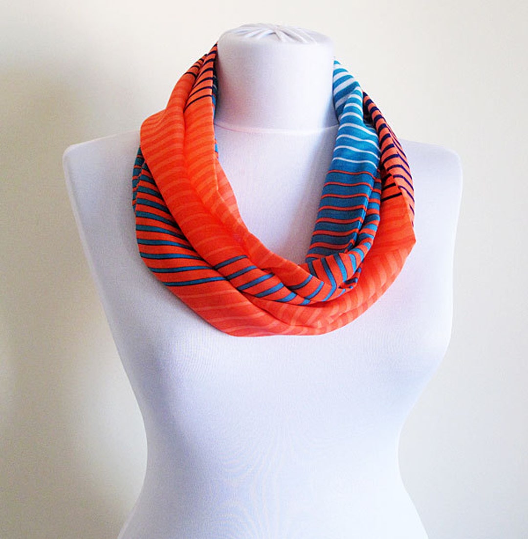 Neon Rainbow Multicolored Infinity Scarf, Gift for Women Accessories ...