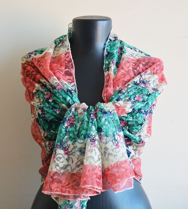 Floral Lace Shawl, Wedding Lace Scarf, Bridesmaid Shawl, Wrap Shawl ...