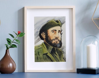 Fidel Castro Portrait - Etsy