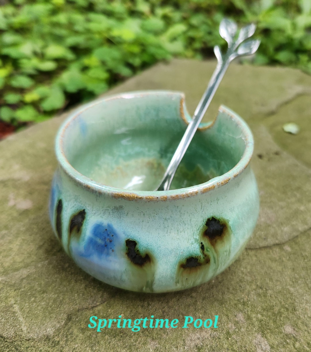 Pottery Salt Well, Salt Cellar comes With Spoon - Etsy
