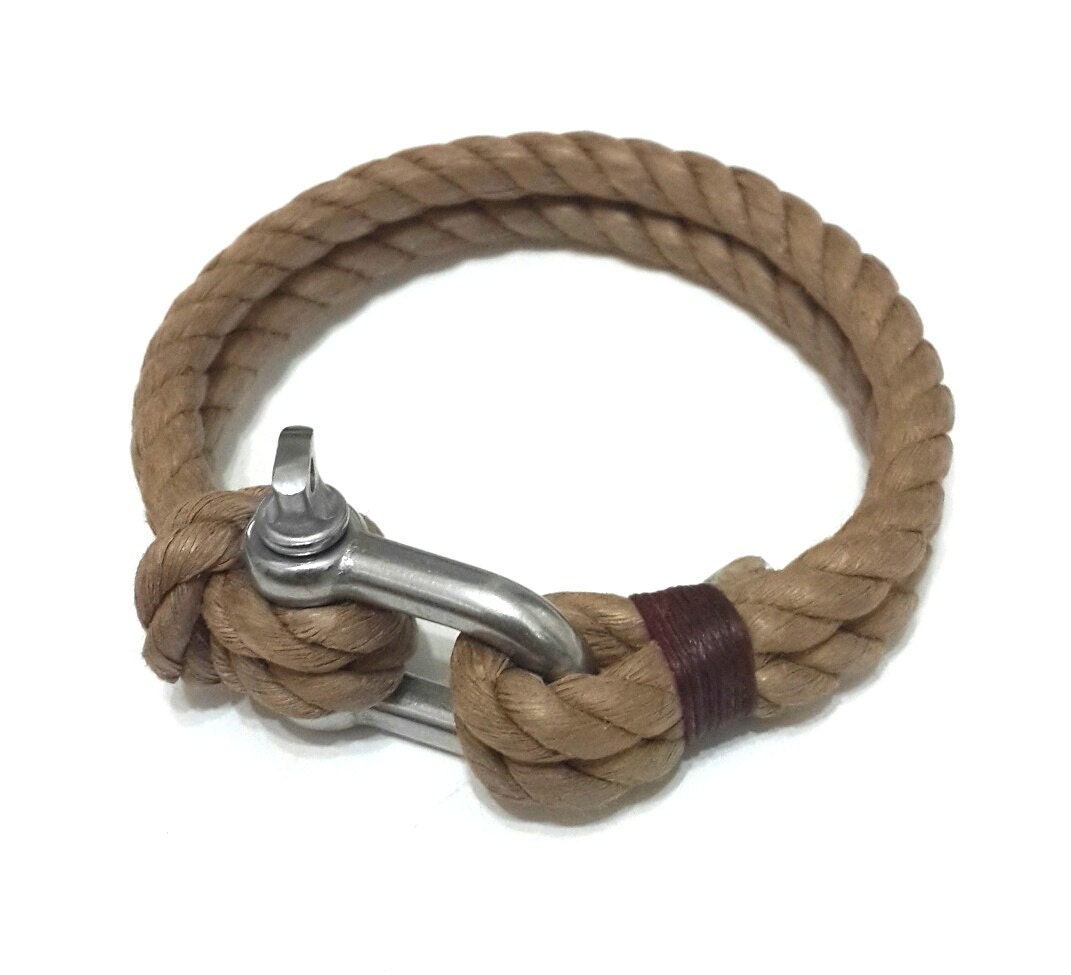 Linen Rope Bracelet Mens Bracelet Brown Mens Bracelet Rope | Etsy