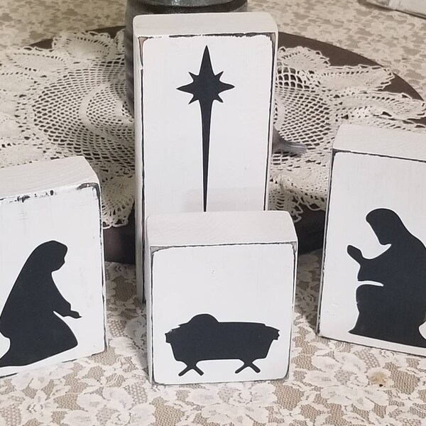 Nativity Wood Blocks - Etsy