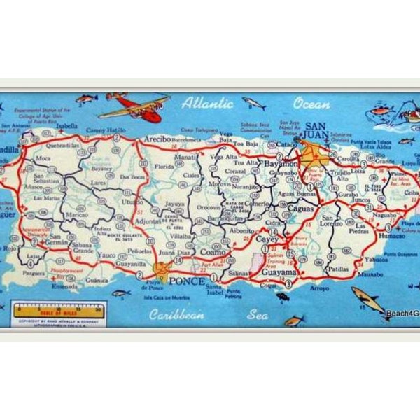 Puerto Rico Travel Map - Etsy