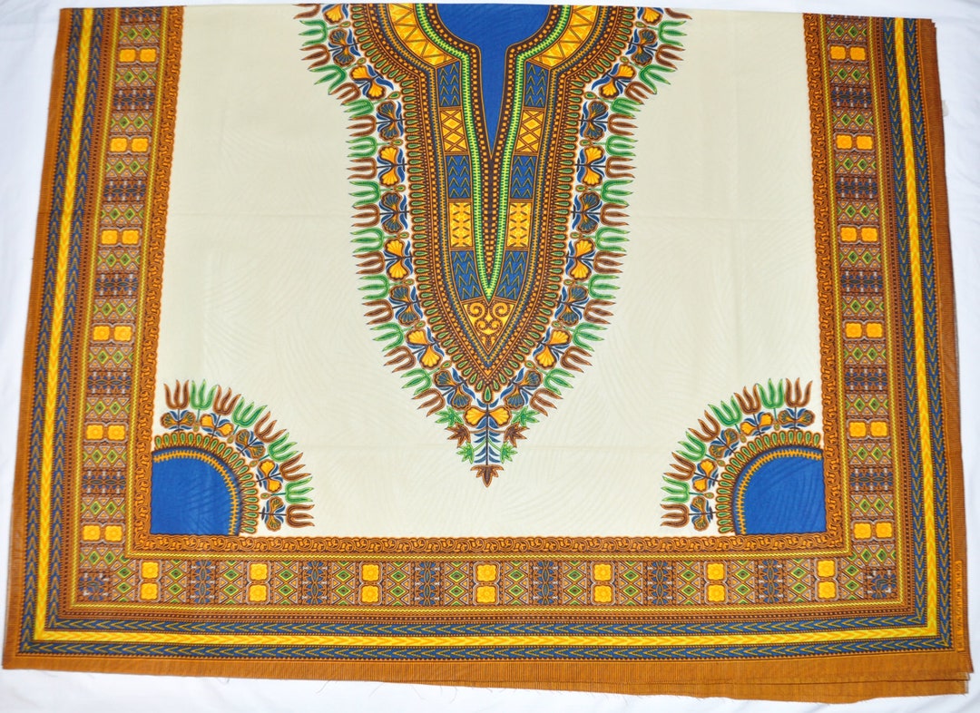 Cream & Brown Dashiki African Print Cotton Fabric - Etsy
