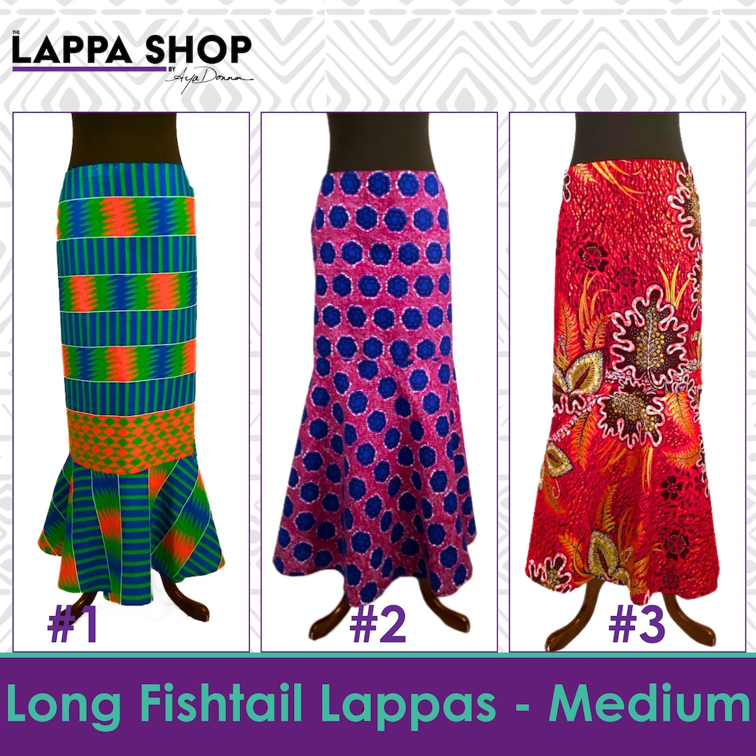 Long Fishtail Lappa/ African Wrap Skirt/ African Dance Skirt medium - Etsy