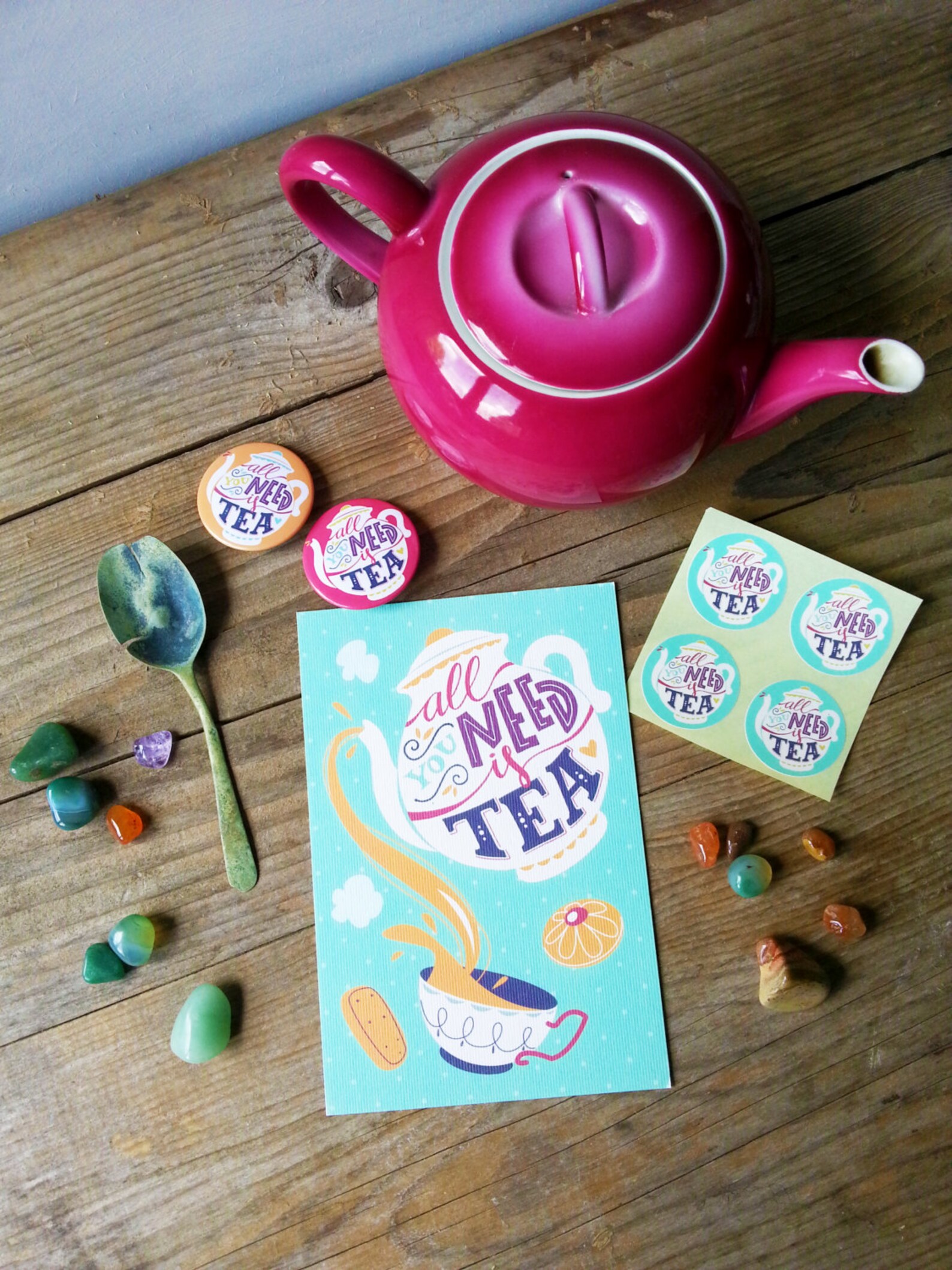 Tea lover cards: All you need is tea 3 cards with envelopes | Etsy