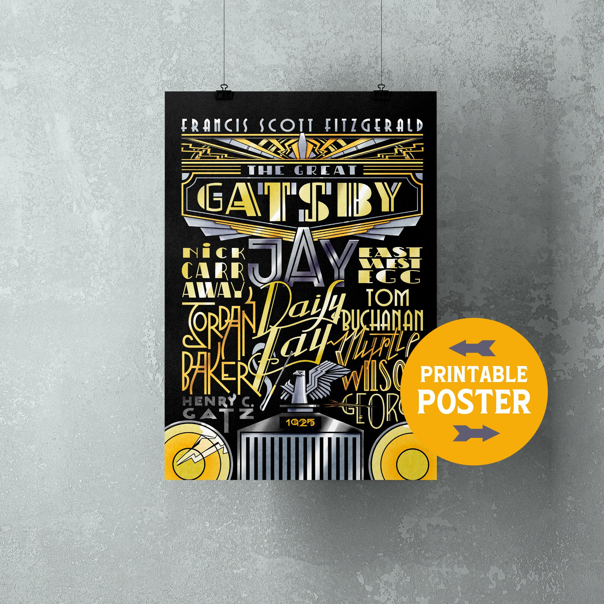 Great Gatsby Book Poster