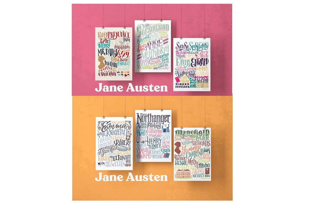 Jane Asuten Super Bundle: 6 Posters With All Her Novels - Etsy