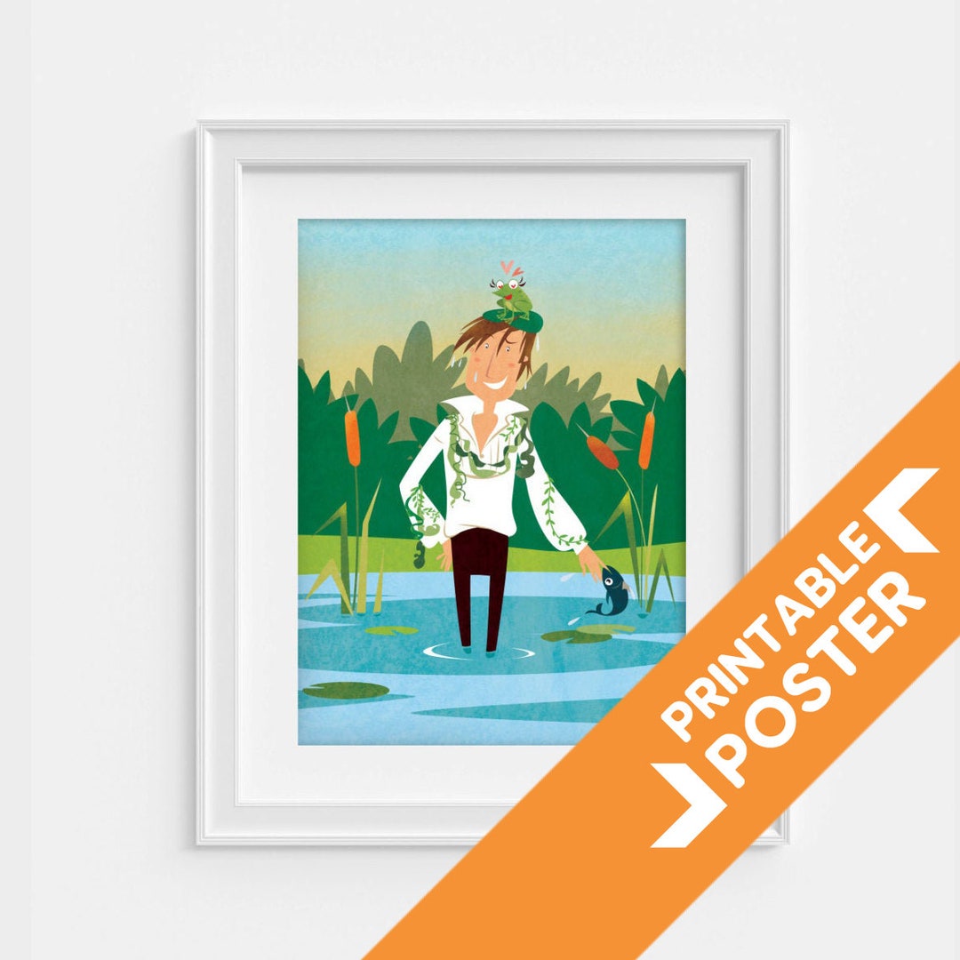 Jane Austen Print at Home Poster, Mr Darcy Emerging From the Pond at ...