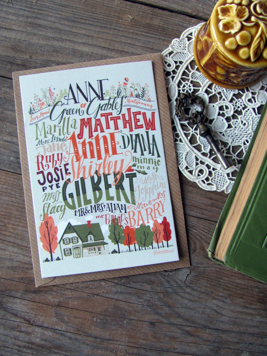 3 Anne of Green Gables Cards Illustrated Cards With Matching - Etsy