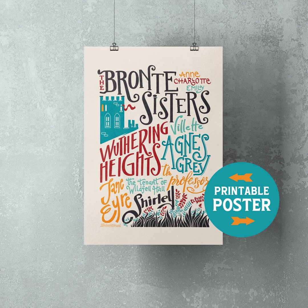 Wallart Bronte Sisters, Hand Lettering Print at Home Poster With All ...