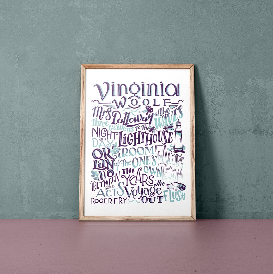 Virginia Woolf Print, Female Writer Poster With All the Novels Written ...